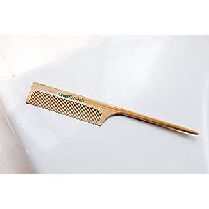 GranNaturals Wooden Rat Tail Comb - Hair Tool with Fine Teeth for Teasing Strands & Post Styling - Peach Rattail Wood Pick Handle for Sectioning & Parting - Perfect for Professional & Personal Use