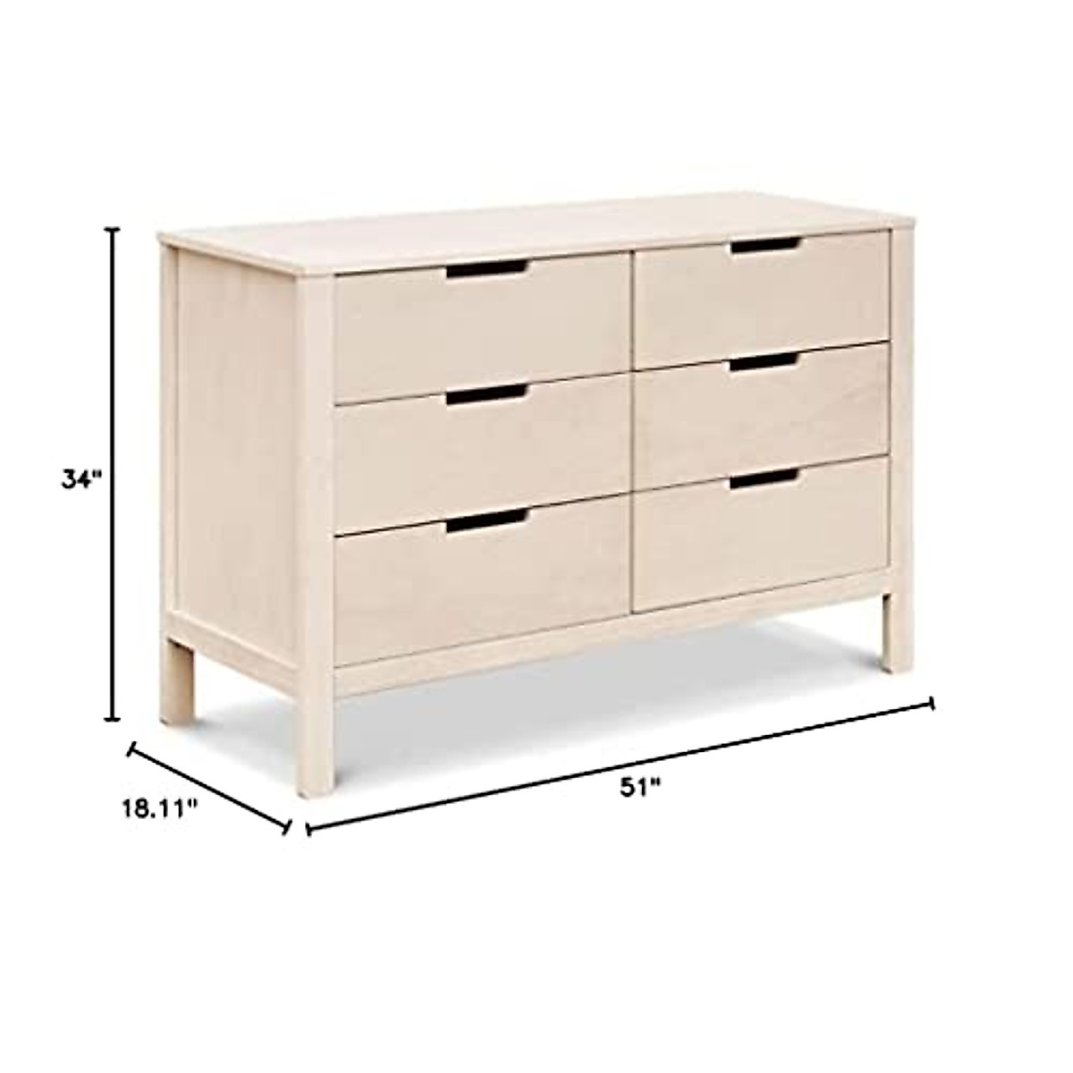 Carter's by DaVinci Double Colby 6-Drawer Dresser, Washed Natural