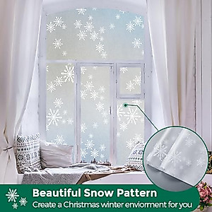 Beautyhero Christmas Snowflakes Decorations Window Privacy Film, Frosted Glass Window Film, Window Clings Static Cling for Home Bathroom Rental Decor 17.7 x 78.7 Inch