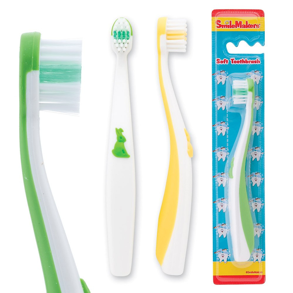 SmileMakers Toddler Bunny Grip SmileCare Toothbrushes - 48 per Pack