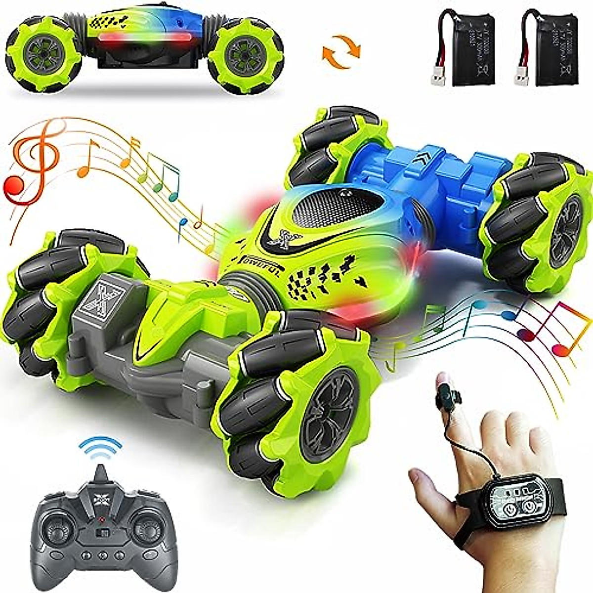 HScopter Gesture RC Cars 4WD Drift Stunt Remote Control Car Twist Offroad Craweler with Gravity Sensor Watch Light Music Kids Toys Gift Prensent for Boy Girl Birthday Chirstams Party Xmas