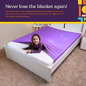 Special Supplies Sensory Bed Sheet for Kids Compression Alternative to Weighted Blankets - Breathable, Stretchy - Cool, Comfortable Sleeping Bedding (Purple, Full)