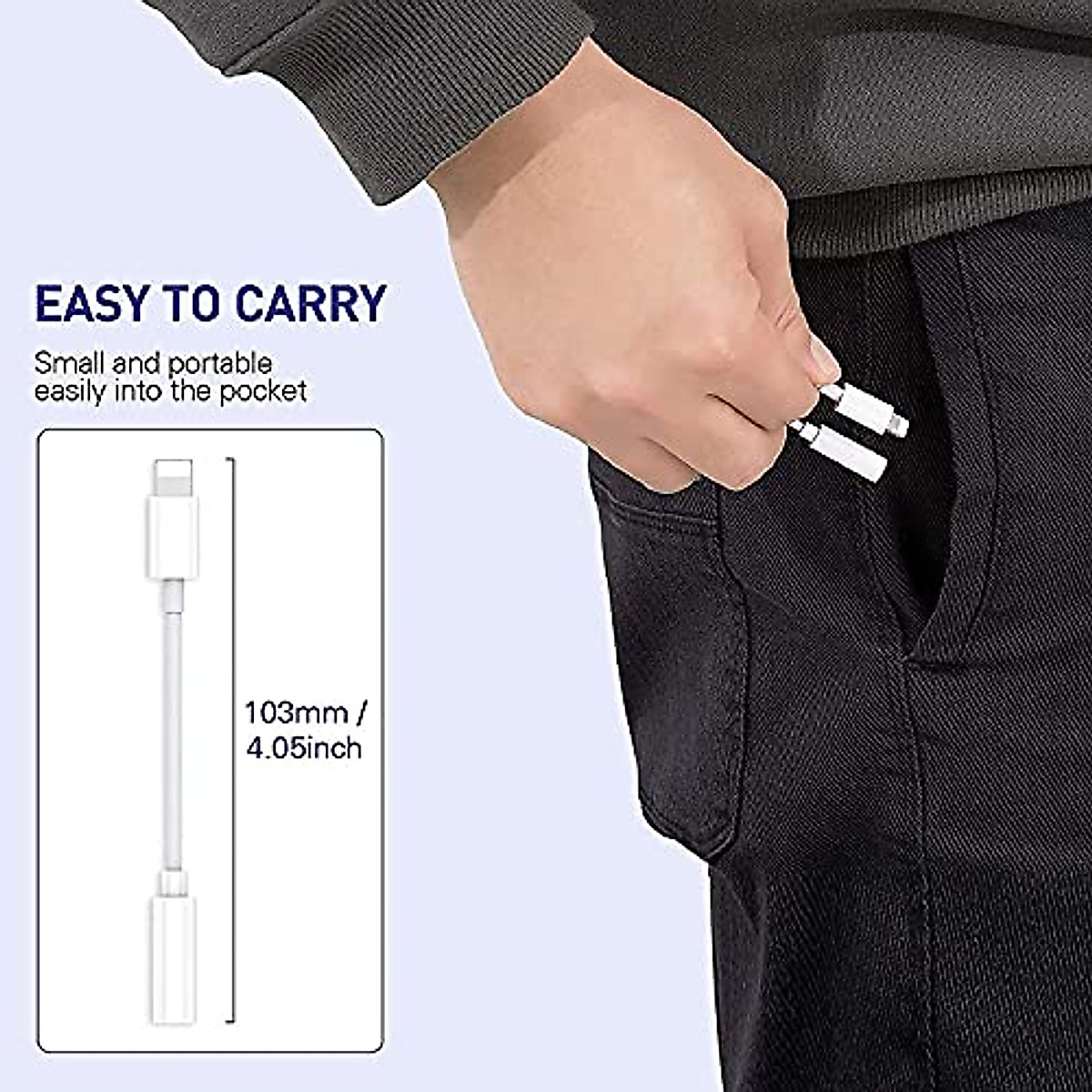 Apple MFi Certified 2 Pack Headphone Adapter for iPhone,Lightning to 3.5 mm Headphone Jack Adapter Audio Aux Cord Dongle, Compatible with iPhone 13/12/11/XS/XR/X 8/, Support Call+Music Control