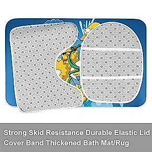 The Sim.psons Shower Curtain Sets with Non Slip Rugs The Sim.psons 4Pcs Shower Curtain Set with Non-Slip Rugs Toilet Lid Cover and Bath Mat, Waterproof Polyester Fabric Bathroom Curtain with 12 Hooks