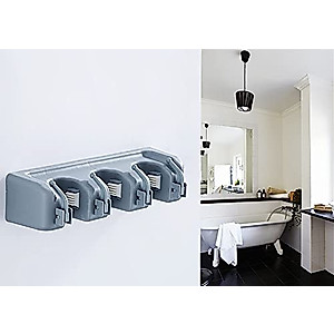 KK5 Broom Holder Rack & Garden Tool Organizer Rake or Mop Handles, Wall Mounted Commercial Organizer Saving Space Storage Rack for Kitchen Garden and Garage