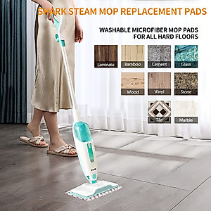 klaqian 2 Pack Steam Mop Pads for Shark S1000 S1000A S1000C S1000WM S1001C Replacement Steamer Mop Pads ，Washable Microfiber Mop Pads for All Hard Floors