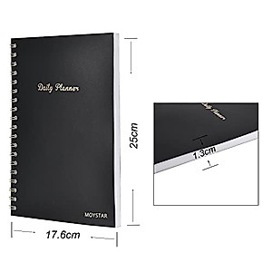 MOYSTAR Daily Planner Undated - 180 Days 2024 Daily Planner with Twin-Ring Spiral Binding, To Do List Planner Notebook