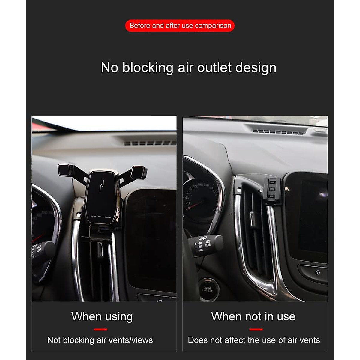 JNGXQ car Phone Holder for Chevy Equinox Phone Mount Interior Accessories 2018 2019 2020 2021 2022 2023 Phone Stand Vent