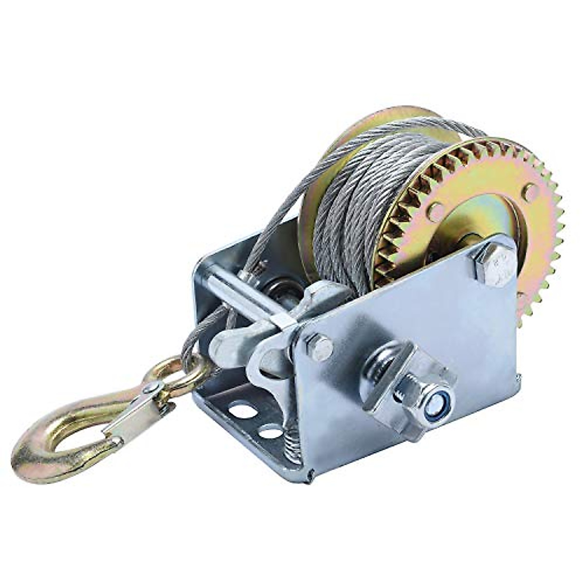 HighFree Hand Winch with 27ft Steel Wire Rope 600 lbs - Hand Crank Winch - Towing Winches for for Boats, Trailers, ATVs - Single Speed