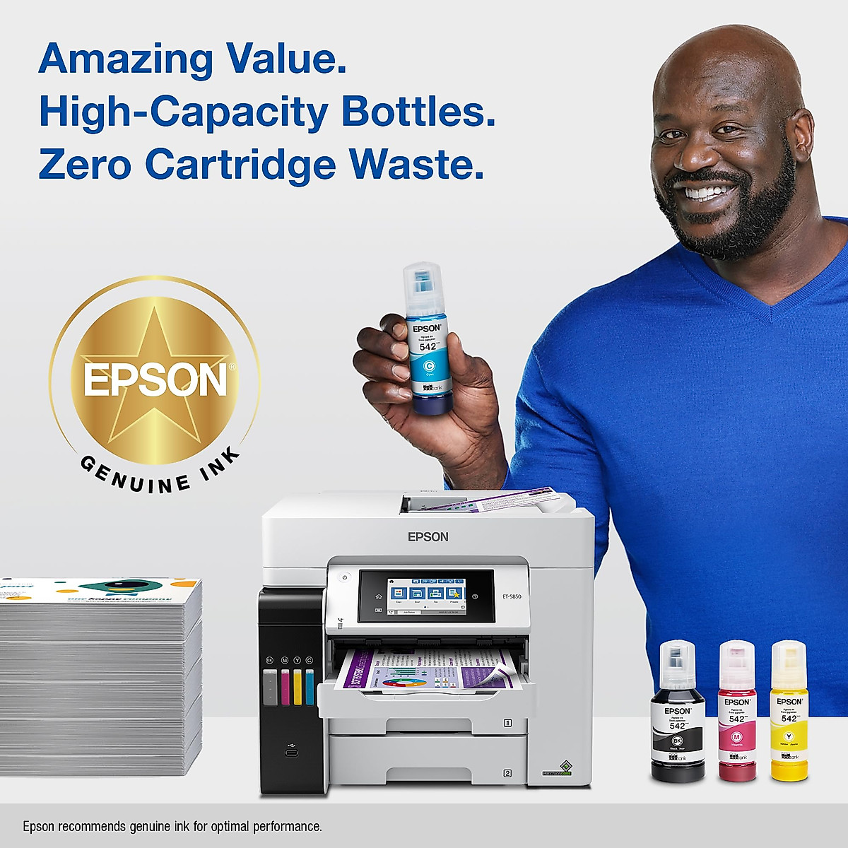 EPSON T542 EcoTank Ink Ultra-high Capacity Bottle Magenta (T542320-S) for Select Epson EcoTank Printers