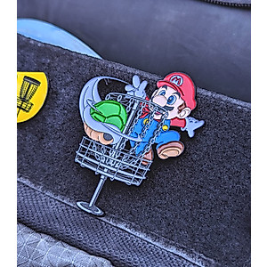HYZER HOUND DISCS Disc Golf Bag Pins | Add Swag to Your Bag | Disc Golf Accessories for Men & Women | Disc Golf Lapel Pin for Bags, Hats, and Carts | Disc Golf Gifts for Disc Golfers (Mario)