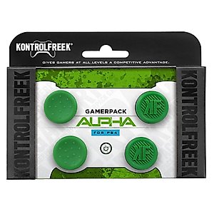 KontrolFreek GamerPack Alpha for PlayStation 4 (PS4) Controller | Performance Thumbsticks | 2 Low-Rise Concave, 2 Low-Rise | Green