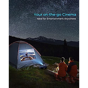 Smart Mini Projector with WiFi and Bluetooth, ViewComm iSpace2 Portable Pocket Projector with Adjustable Tripod, 220 ANSI Lumen, 360° Bluetooth Speaker, Android 9.0 Rechargeable Movie Projector