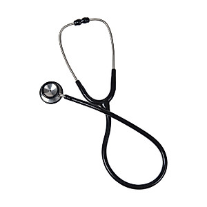MABIS Stethoscope, Adult with Infant Bell, Diaphragm, Stainless Steel Chest piece, Dual Binaural and 22 Inch Tubing with 2 Extra sets of Ear tips, Black