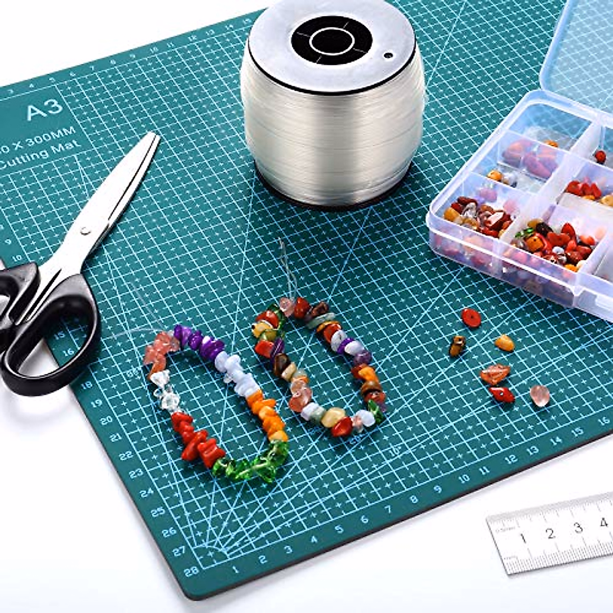 Sumind Strong Clear Picture Hanging Wire Invisible Picture Frame Fishing Wire up to 100 Lbs 656 Feet Monofilament Fishing Line with Aluminum Crimping Loop Sleeves(2 Roll,0.8 mm)