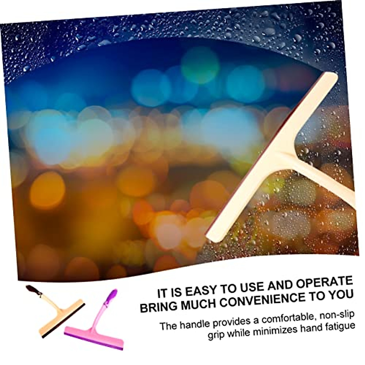 WOONEKY 2pcs for Squeegee Showerrandom Auto Color Scrubbers Convenient Shower Tools Car Window Cleaner Cleaning Scrubber Tool Short Glass Windshield Bathroom Handle Practical