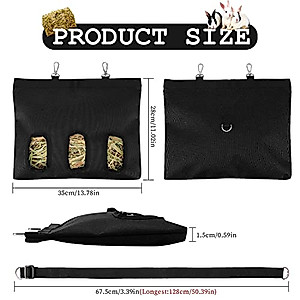 无品牌 Rabbit Hay Feeder Bag Timothy hay Dispenser Feeding Bag Small Animal hay Feeder Bag Hanging Feeder Bag for Rabbit Guinea Pig Chinchilla Hamster Small Animal hay Storage（1 Black）