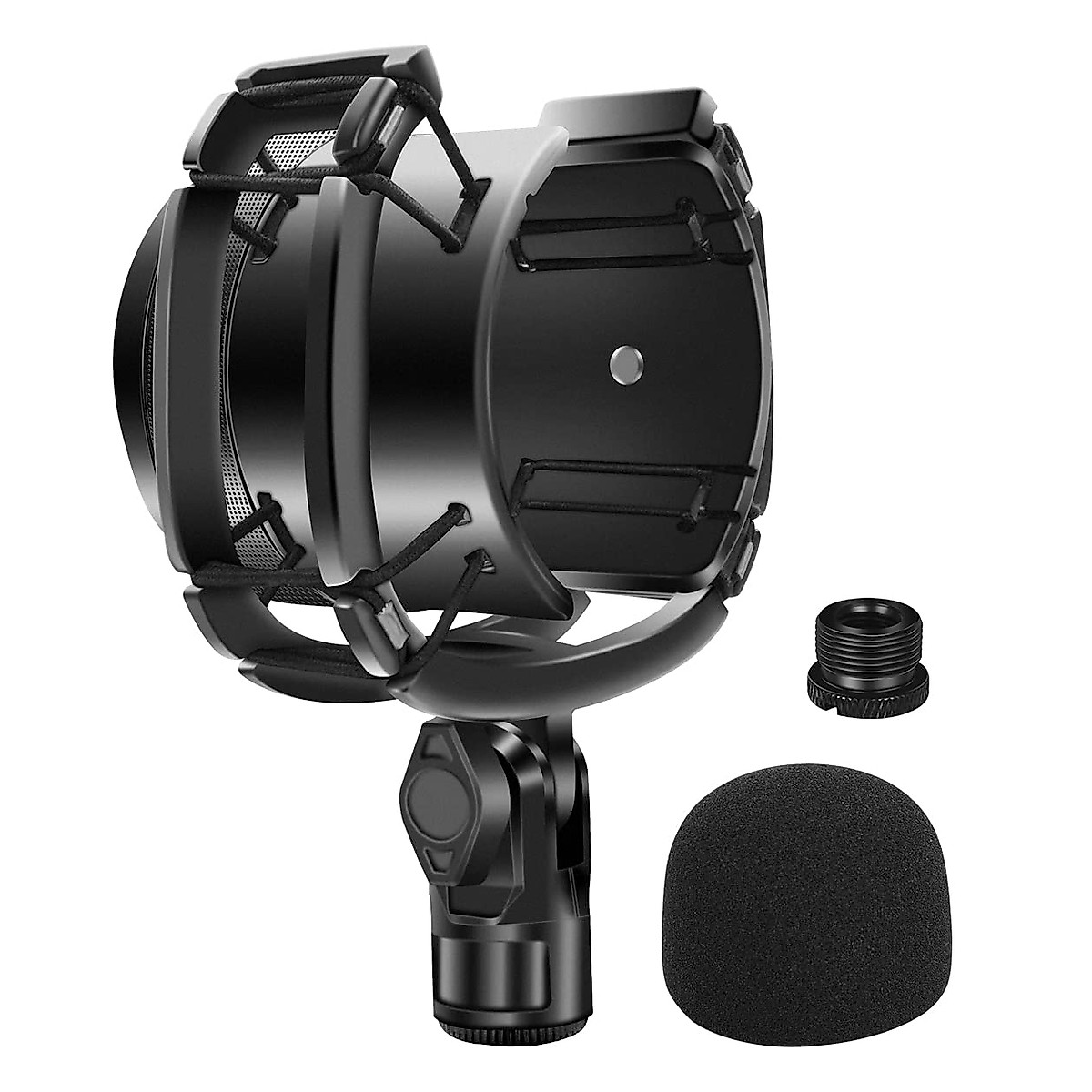 Borenbuir [Newest &Ultra-Durable] Microphone Shock Mount with Pop Filter [Custom Built for Blue yeti Mic] Anti-Vibration Suspension Shock Mount Holder Clip Compatible with Blue Yeti Microphones