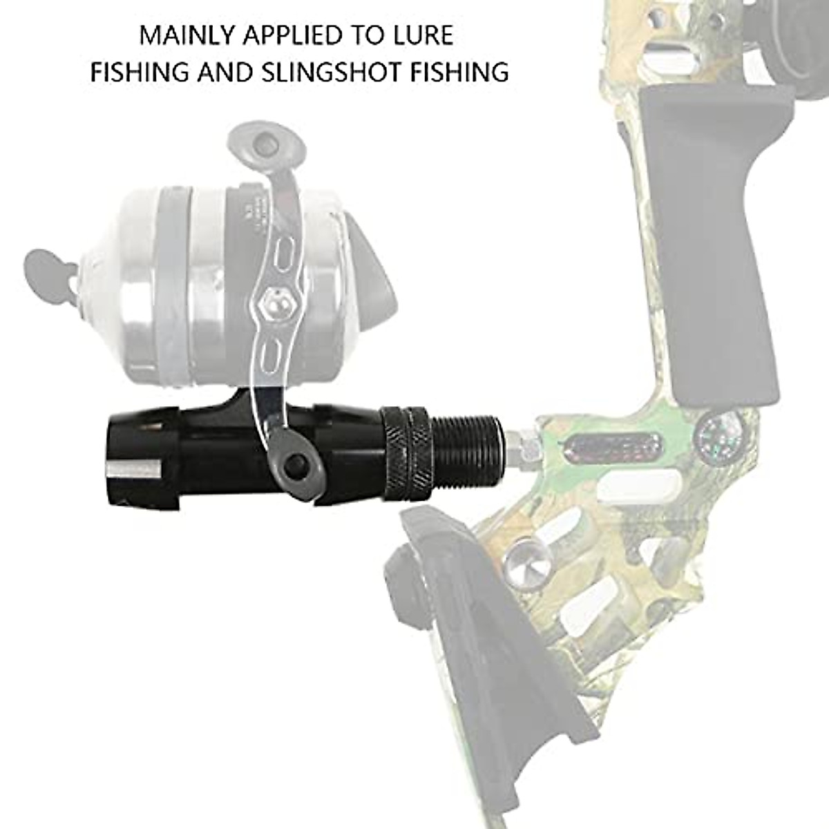 Haowecib Bow Reels Accessory, Convenient to Use Bowfishing Reel Seat Mount with High Accurate Screw Aluminum Alloy for Fishing Tool for Fishing Lovers(Black)