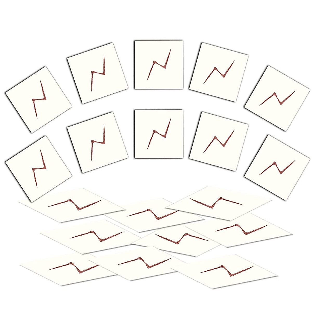 YoHold Wizard Tattoos Temporary,Lightning Bolt Scar Tattoos Sticker for Halloween, Magical Costumes Party Supplies Decorations, 24 PCS