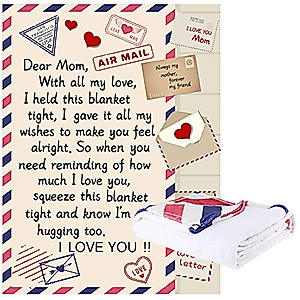 Valporia Gifts for Mom from Daughter/ Son Mom Gifts for Birthday from Husband Presents for Mom Who Has Everything Fuzzy Fleece Blanket with Letter Warm Soft