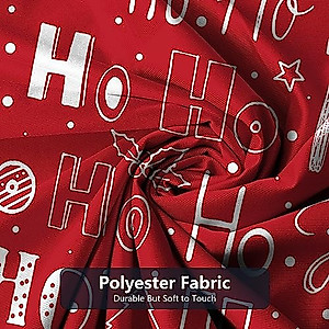 APROPHIC Funny Christmas Shower Curtain for Bathroom Decor Ho Ho Ho Snowflakes Xmas Winter New Year Holiday Red Waterproof Polyester Fabric Shower Curtain Set with 12 Hooks 72x 72 Inches