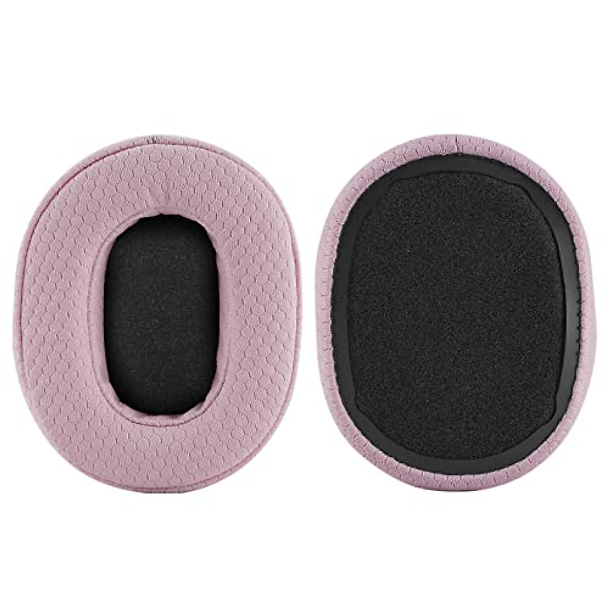 Geekria NOVA Mesh Fabric Replacement Ear Pads for Skullcandy Crusher Wireless, Crusher Evo, Crusher ANC, Hesh 3 Headphones Ear Cushions, Headset Earpads, Ear Cups Repair Parts (Pink)