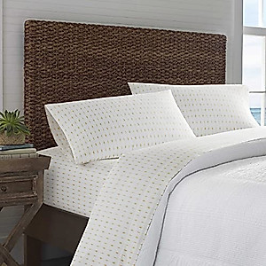 Tommy Bahama - King Sheets, Cotton Percale Bedding Set, Crisp & Cool, Stylish Home Decor (Pineapple Pinstripe Yellow, King)