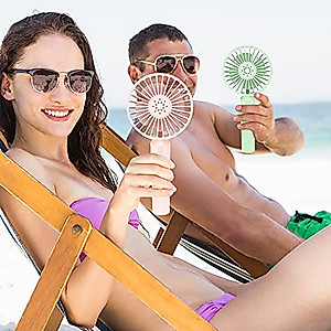 CHOKOVIE Handheld Pocket Fan, Mini Portable Fan 2000mAh Battery Operated Speed Adjustable USB Rechargeable Fan, USB Desk Fan with Base for Kids Girls Women Men Indoor Outdoor Travel (Pink)