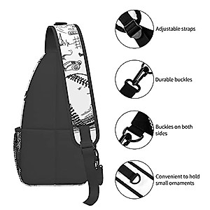 RUVNSR Baseball Sling Bag Sport Ball Chest Bag Casual Backpack Baseball Crossbody Bags Travel Hiking Daypack For Adults Women Men Gifts