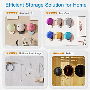 Yeeriroon 24 Pack Adhesive Hat Rack for Wall, Hat Organizer for Baseball Caps, Strong Multi-Purpose Hat Hooks, Hat Holder Hanger on Wall, Door, Closet, No Drilling (White)