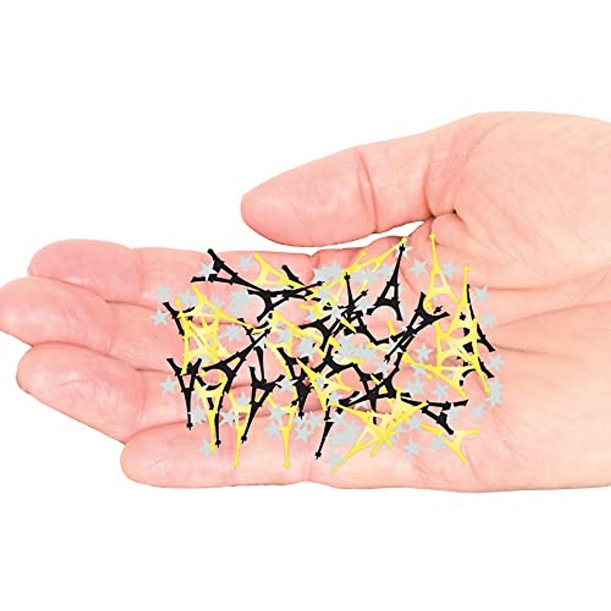 Beistle Eiffel Tower Confetti Table Decoration International Paris French Theme Party Supplies, One Size, Black/Gold/Silver