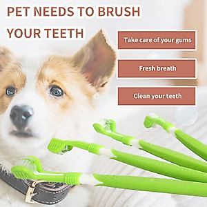 Adovoc Solar Powered Adult Dog Toothbrush Set, Blue, 2-in-1 Dual Finger and Toothbrush, Gentle on Pets' Gums