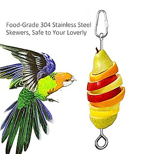 Bird Cage Food Holder Parrot Fruit Vegetable Skewer Bird Cage Feeder Foraging Toy for Parakeet Budgie Macaw
