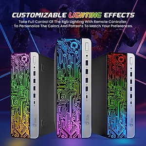 BTO RGB Prebuilt Gaming PC Desktop - Intel Core i5 7th Gen, 16GB DDR4 Ram, 1TB SSD, AMD Radeon RX-550 4GB GDDR5 Graphics Card, Windows 10 Pro, Computer Tower for PC Gaming, HDMI, DP (Renewed)