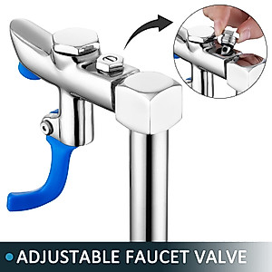 Favorpo Glass Filler 10 Inches Deck Mount Faucet Glass Filling Station Water Station for Restaurants Kitchen Bar G1/2" Male with 3 Connector Adapter Brass Structure