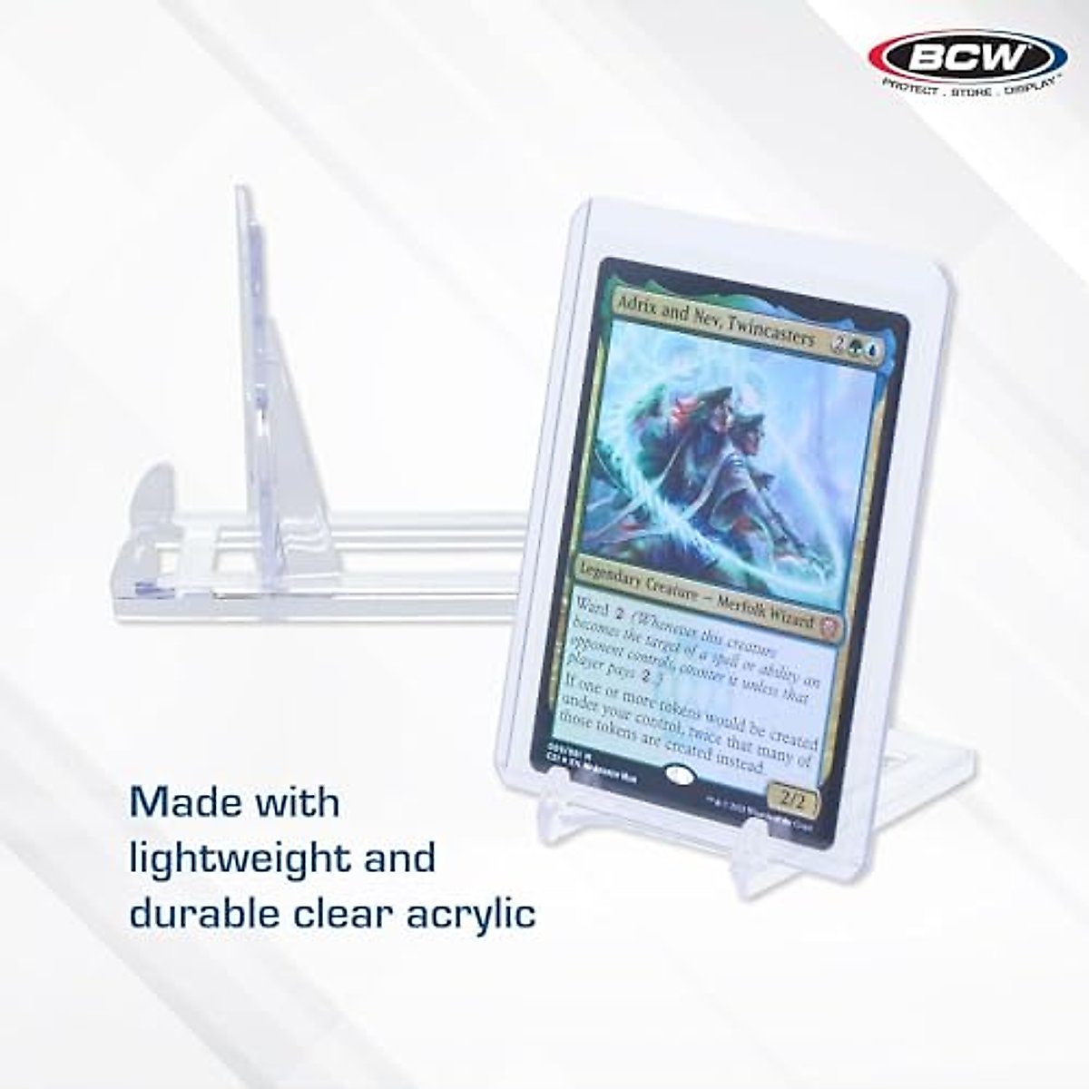 BCW 2-Piece Card Display Stands - 20 ct | Showcase Top Loaders, Magnetics, Screwdowns |Trading Card Display| Card Display Stand | Card Stand | Semi Rigid Card Holder Stand | Clear Plastic Stand