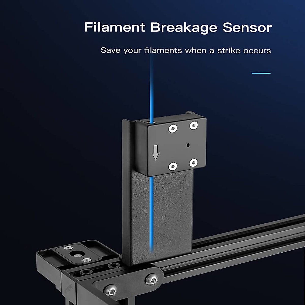 Aluminum 3D Printer Parts Filament Break Module Detector Sensor Run Out Pause Monitor for Creality CR-10 V3 V2 / SV03 / CR-10S Pro V2 / CR10 Max/Ender 3 Max/Ender-6 /CR-3040 Pro (Filament Sensor)