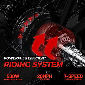 ECOTRIC Advanced 20" Electric Bike for Adults 500W Fat Tire Folding Ebike 48V Electric Bicycle 15AH Removable Battery Suspension Fork Beach Snow Mountain Foldable Bike - 90% Pre-Assembled