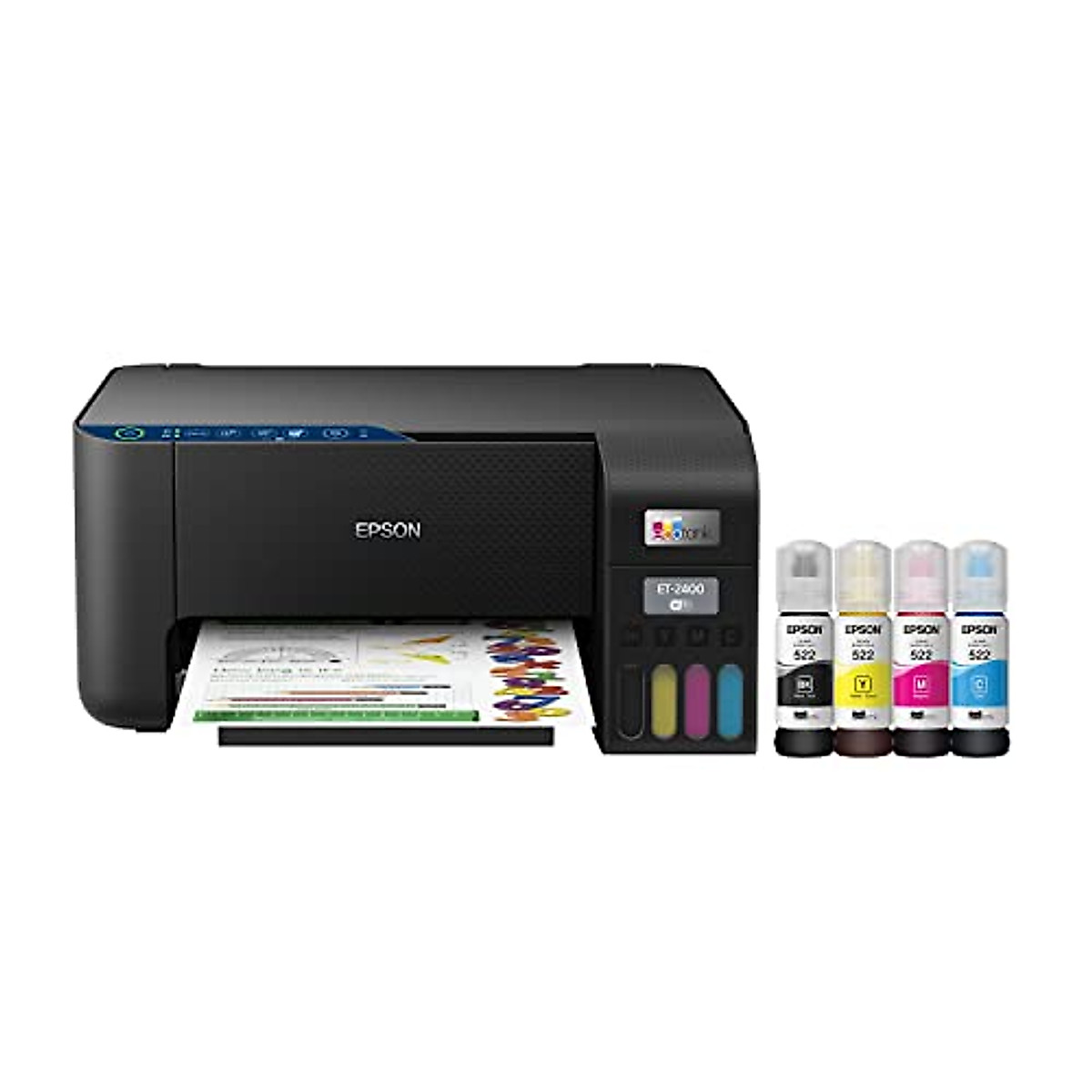 Epson EcoTank ET-2400 Wireless Color All-in-One Cartridge-Free Supertank Printer with Scan and Copy – Easy, Everyday Home Printing