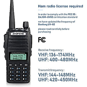 BaoFeng UV-82 High Power BaoFeng Radio Ham Radio Handheld 2 Way Radio Walkie Talkies with Earpiece,Handheld Speaker Mic and Programming Cable (2 Pack-Black)