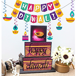 Joy Bang Diwali Decorations, Happy Diwali Banner, Deepavali Hanging Swirls, Indian Festival of Lights Party Decor, Hindu Diwali Greeting Party Supplies, Diwali Decor