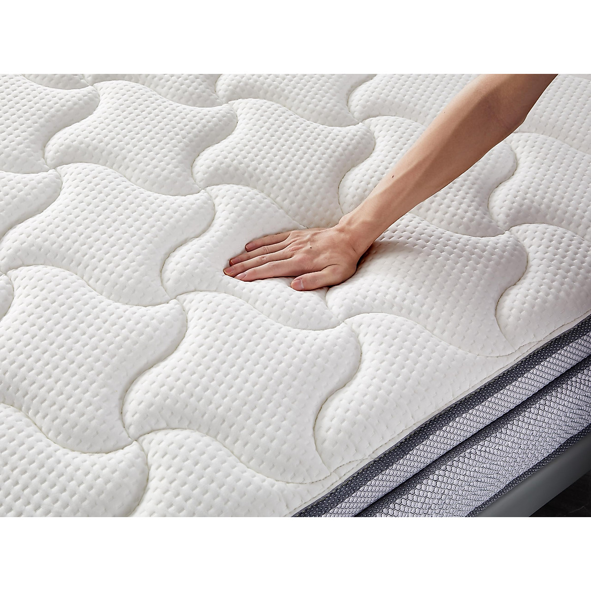 restologie Sigma 10 inch Hybrid Mattress/Made in America/Pocket Coils & Memory Foam for Cooling and Comfort/Reinforced Edge Support/Mattress in a Box/Firm Tight Top (Queen (U.S. Standard))