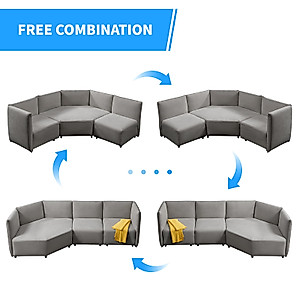 ADOWORE Modern Large Sectional Sofa Couch with Chaise, Special Petal L Shaped Modular Sofa with Adjustable Armrest and Backrest, Premium Velvet Sectional Couch for Living Room