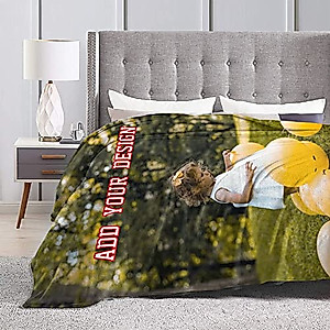 Custom Blanket with Photos Personalized Blanket Customized Throw Blanket Photos Custom Gifts for Christmas, Kids, Adults, Family Friends Lovers Dog Pets Personalized Birthday 40x30 in
