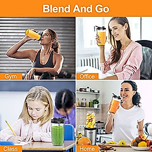 OSEYM Blender, Upgrade 19-Piece Bullet Blender for Shakes and Smoothies, 900W Personal Blender With 2*17 Oz & 10 Oz To-Go Cups, Coffee Grinder, Easy to Clean