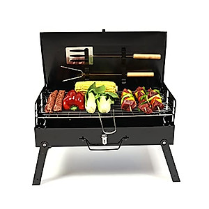 Devonics Compact Charcoal Grill Set - Foldable Barbecue for Beach, Camping | Stainless Steel ...