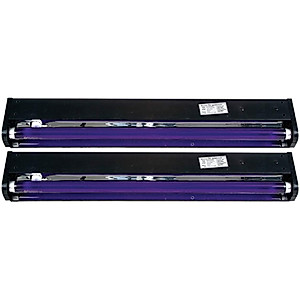 2 American DJ BLACK-24BLB 24" UV Black Pro Blacklight Dorm Party Light Fixtures
