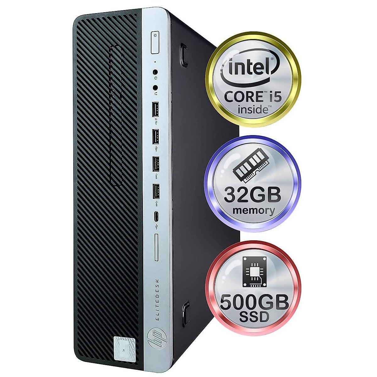 HP ProDesk 600G3 Desktop Computer | Quad Core Intel i5 (3.2) | 32GB DDR4 RAM | 500GB SSD Solid State | Windows 10 Professional | Home or Office PC (Renewed)