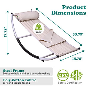 Timberoo Kids Rocking Chair - Kids Recliner Chairs for Toddlers, Kids Chairs Comfy Toddlers Lounge Chair - Adjustable Pillow and Blanket for Sensory Comfort Included